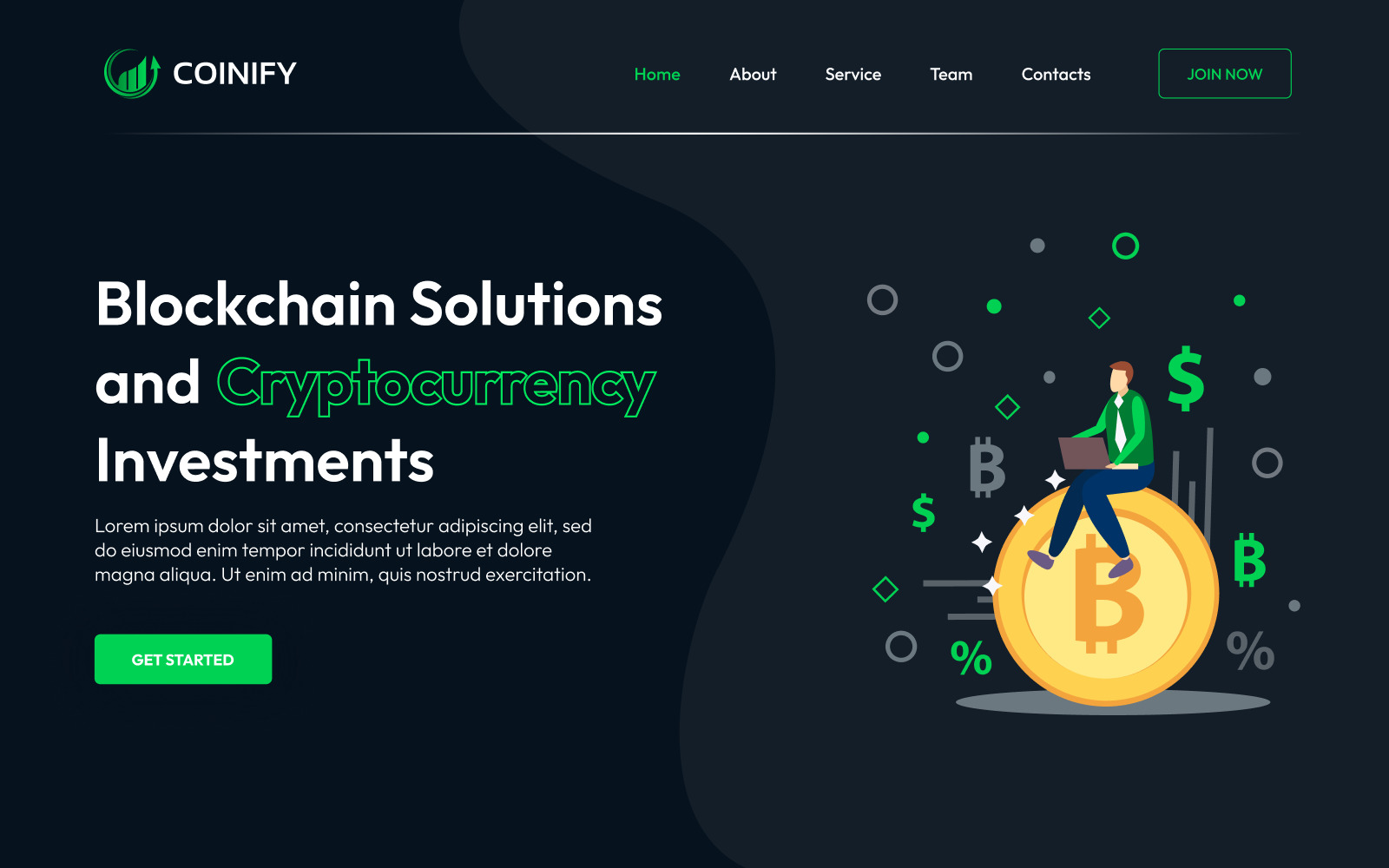 COINIFY- Marketing One Page Figma Templates - TemplateMonster