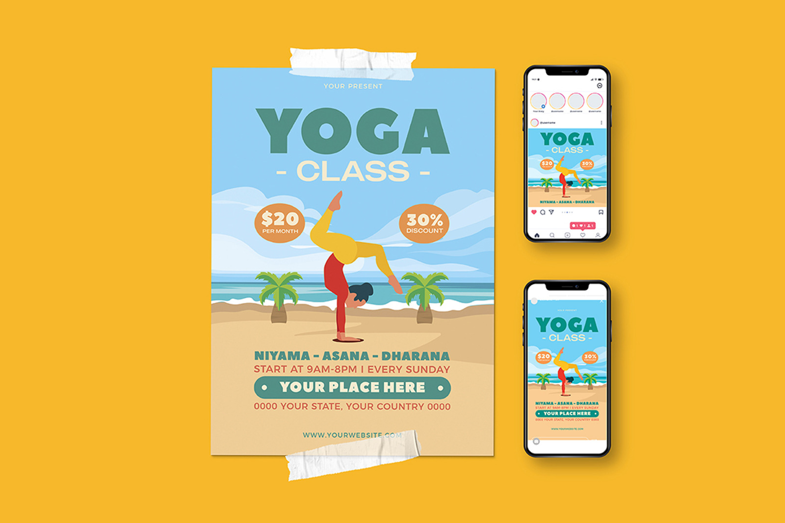 Yoga Class Promotional Flyer #316842 - TemplateMonster