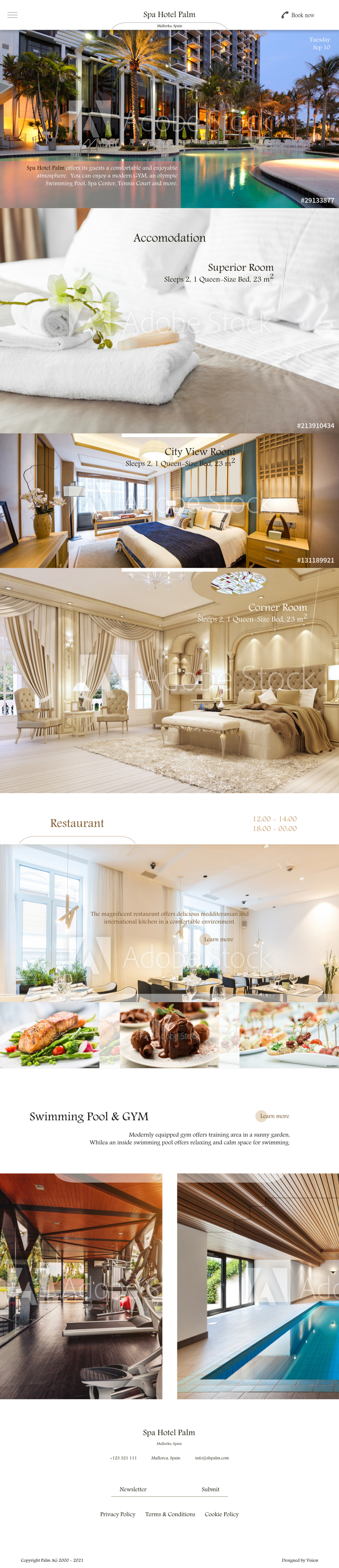 Hotel Site Landing Page Layout PSD Template - TemplateMonster