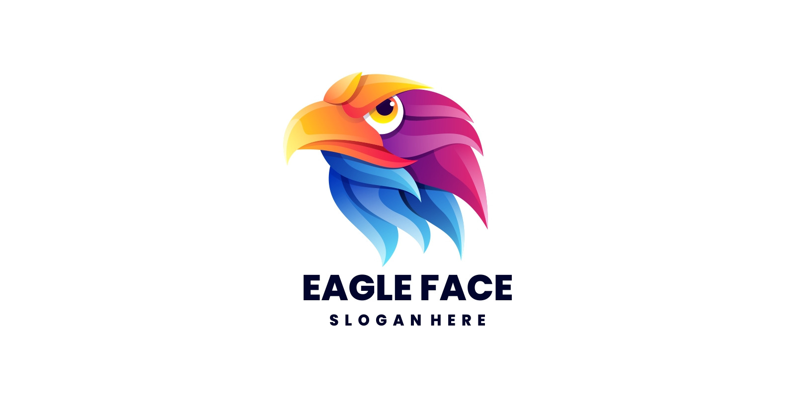 Eagle Face Gradient Colorful Logo #269279 - TemplateMonster