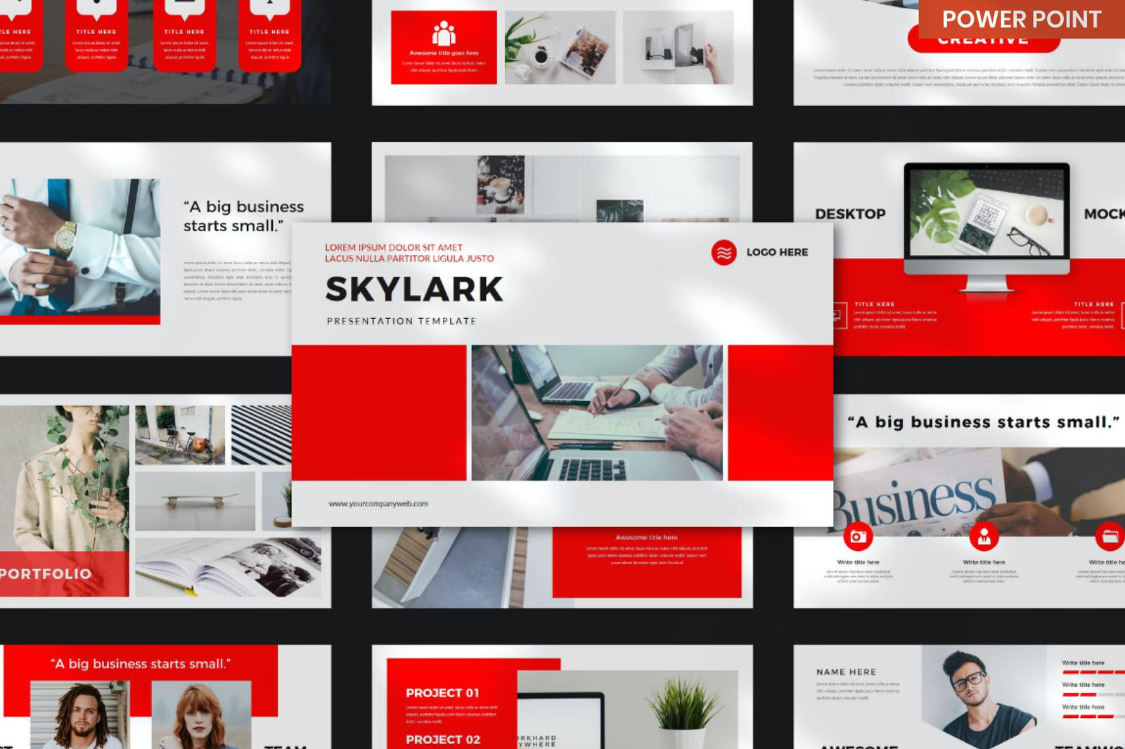 Modelli di presentazione di PowerPoint per affari Skylark
