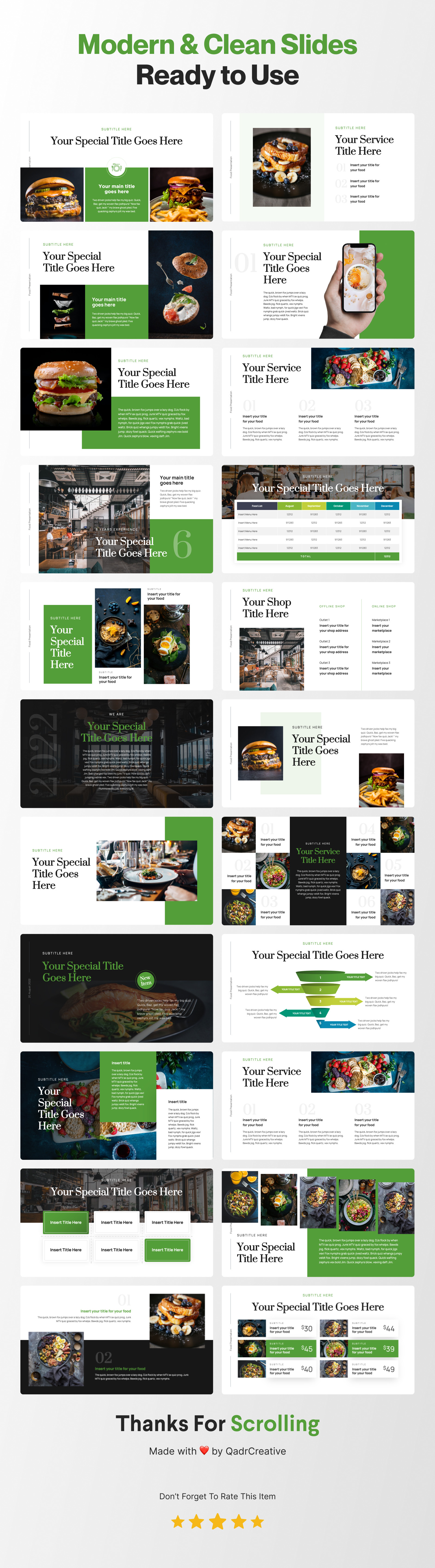 Foodly - Food and Culinary Google Slides Template