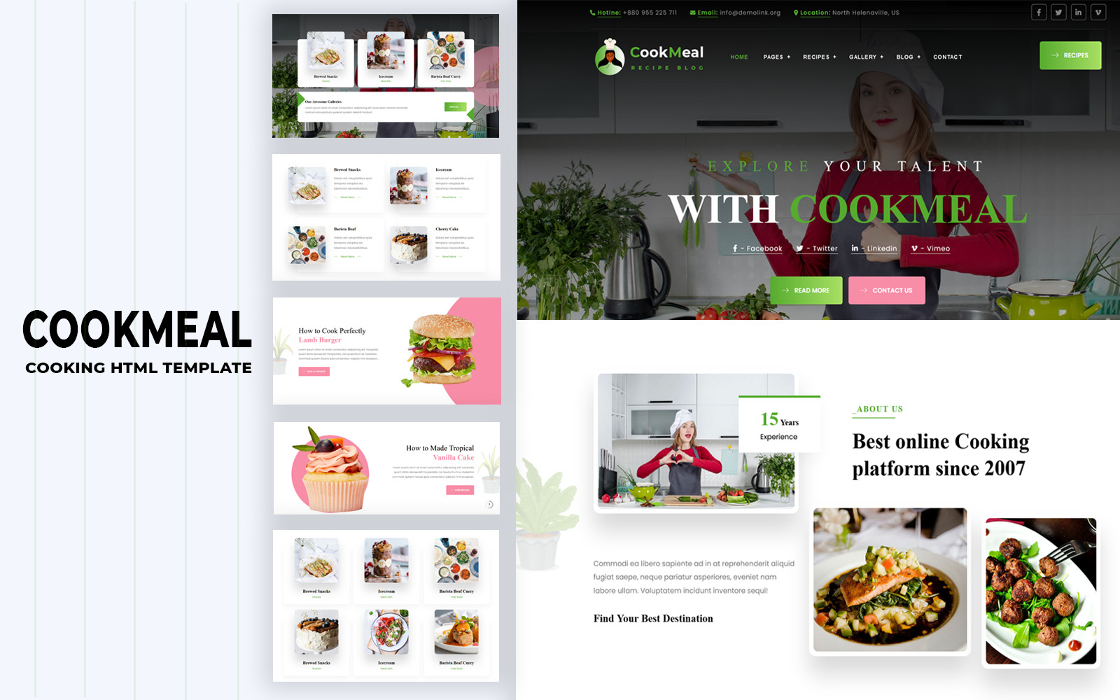 Cookmeal - Cooking HTML Template #258985 - TemplateMonster