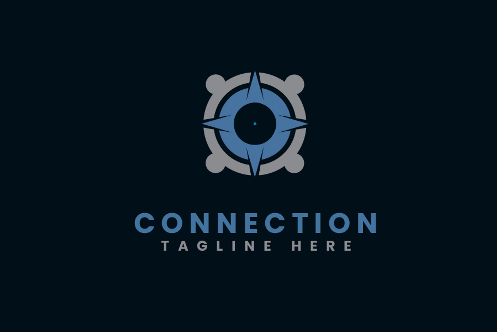 Connection People and Compass Minimalist Corporate Logo Template
