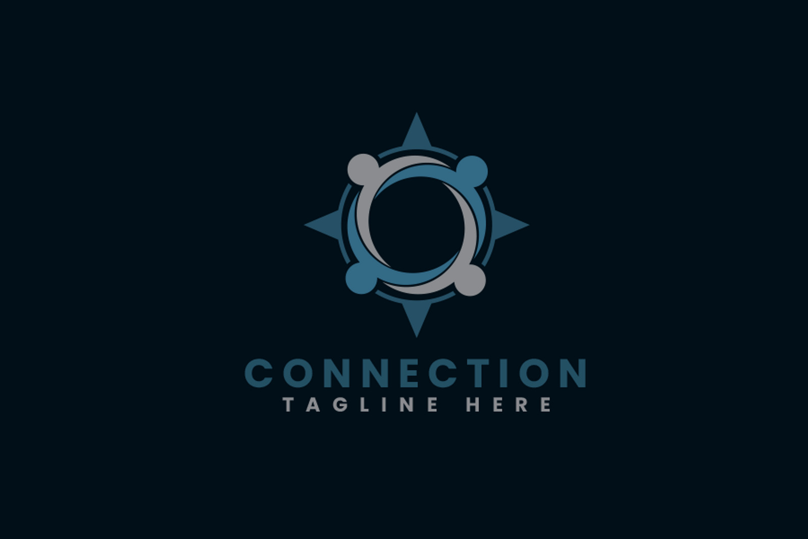 Compass and People Design Logo Template - TemplateMonster