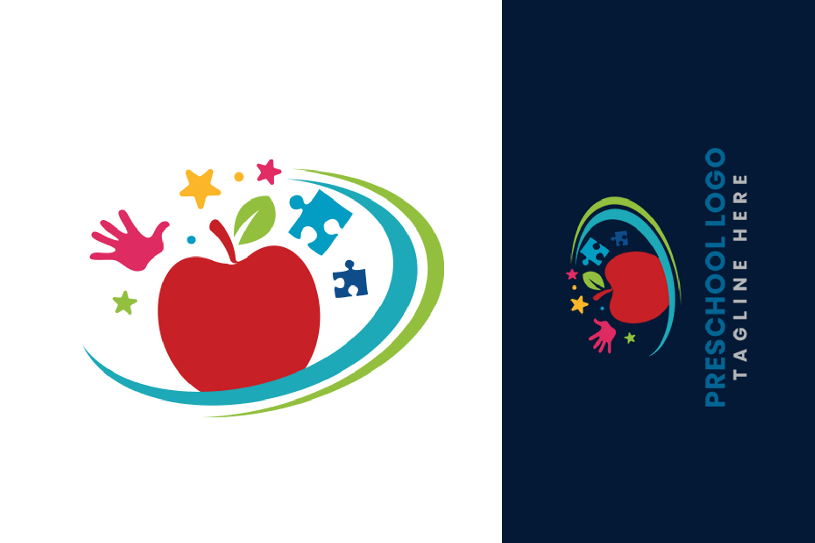 Children School or PreSchool Logo Template - TemplateMonster