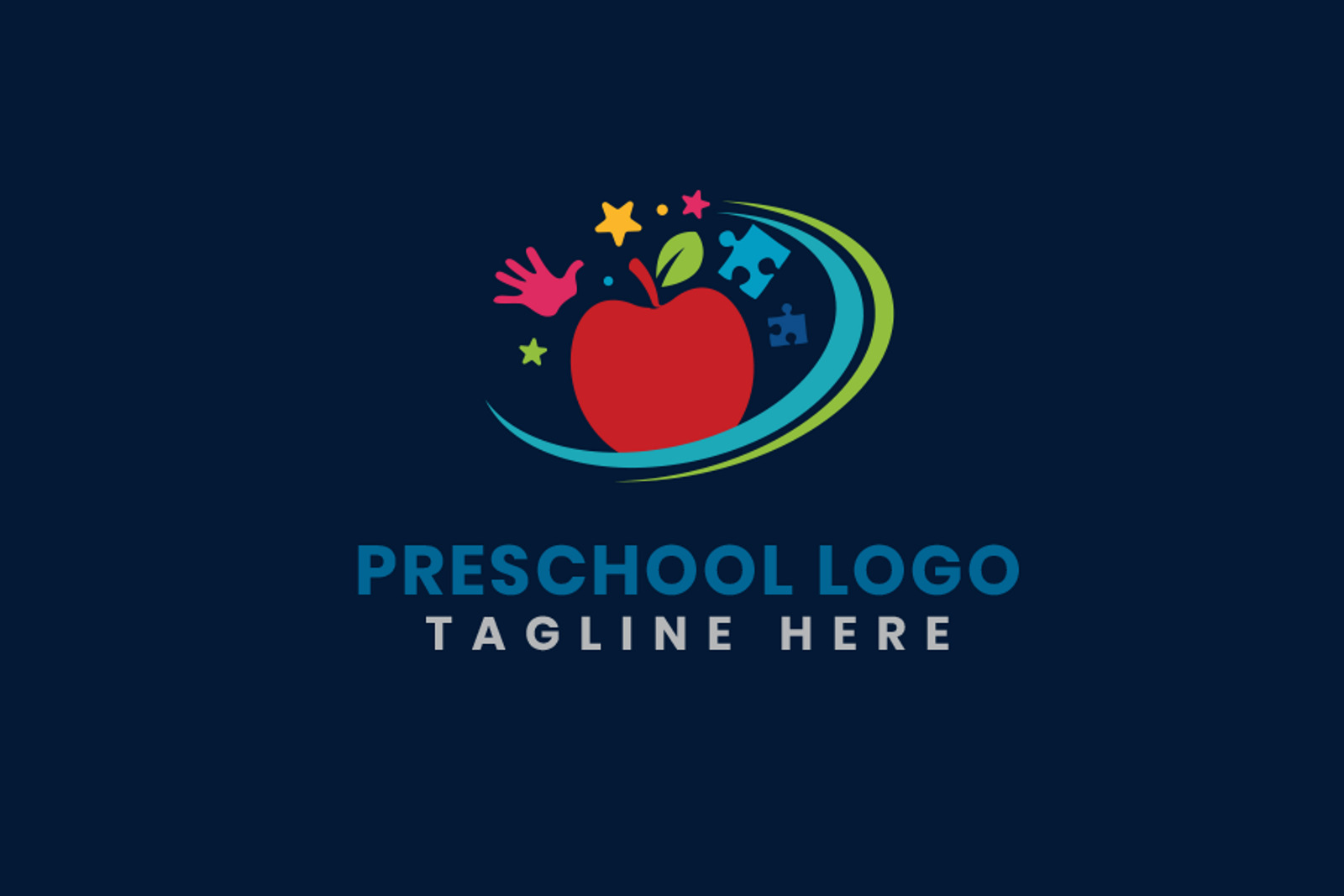 Children School or PreSchool Logo Template - TemplateMonster