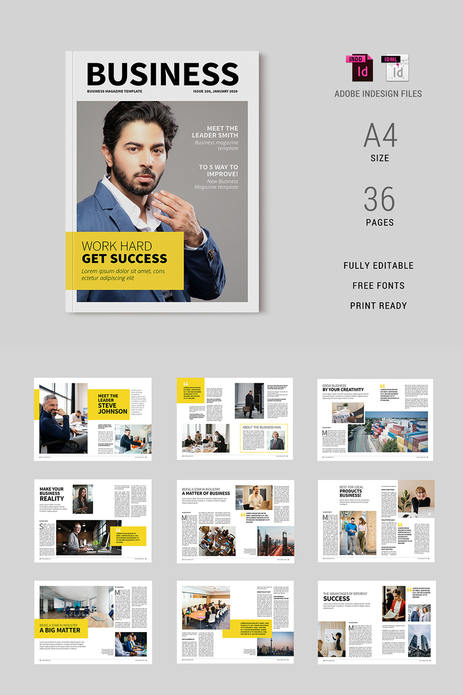 Business Magazine Template 06 #351788 - TemplateMonster