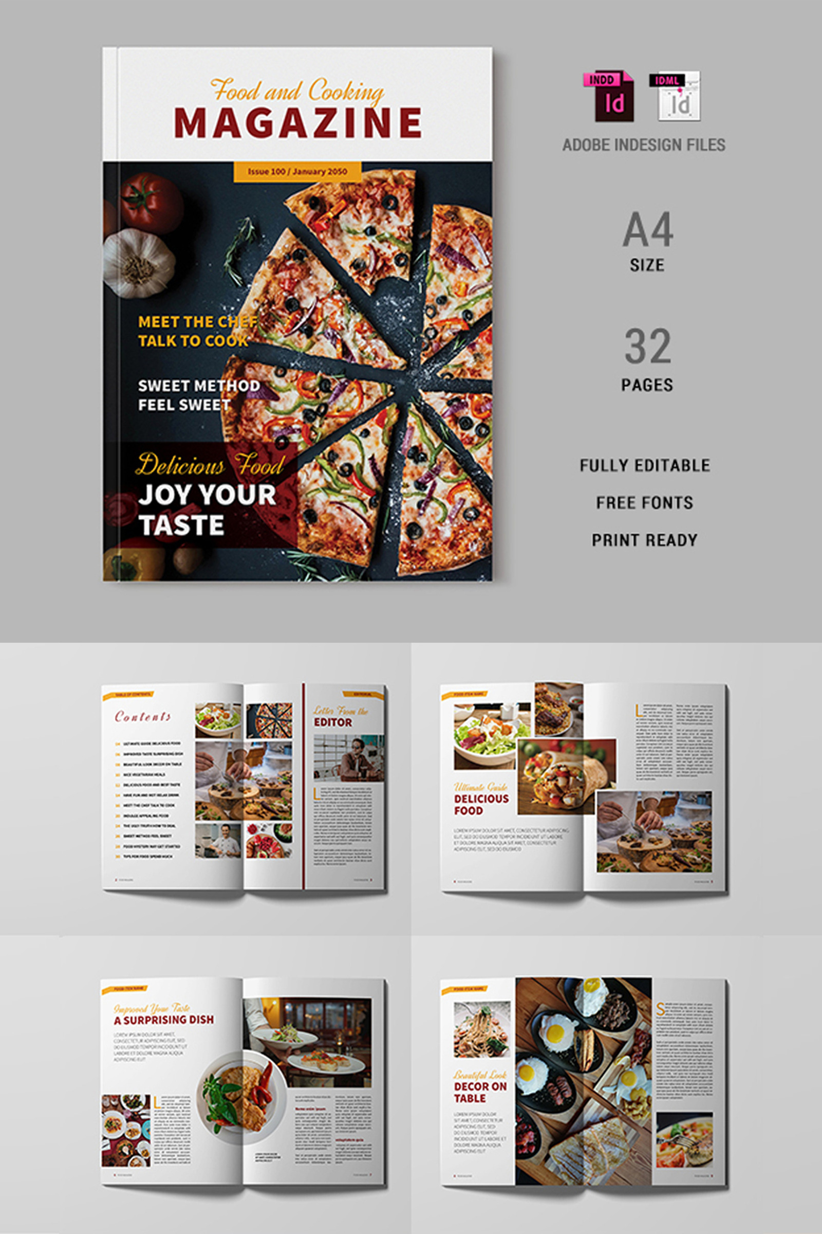 Food and Cooking Magazine Template #421288 - TemplateMonster