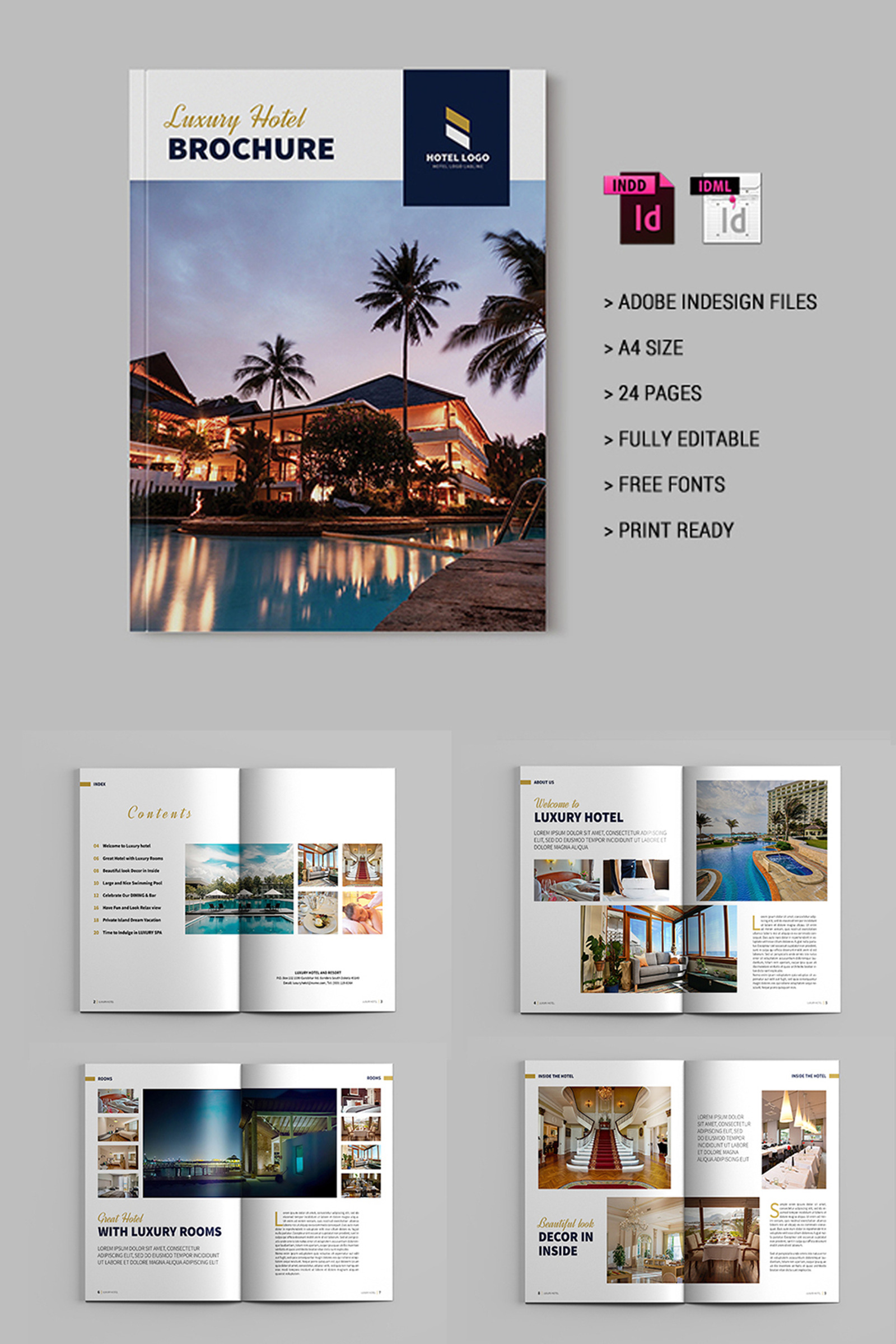 Hotel and Resort Brochure Template #486916 - TemplateMonster