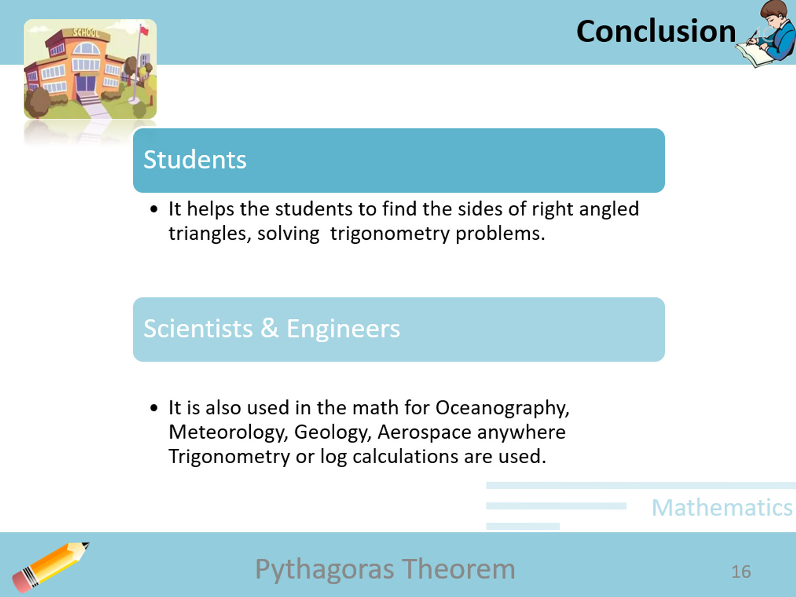 Pythagoras Theorem With Animations Educational PowerPoint Template