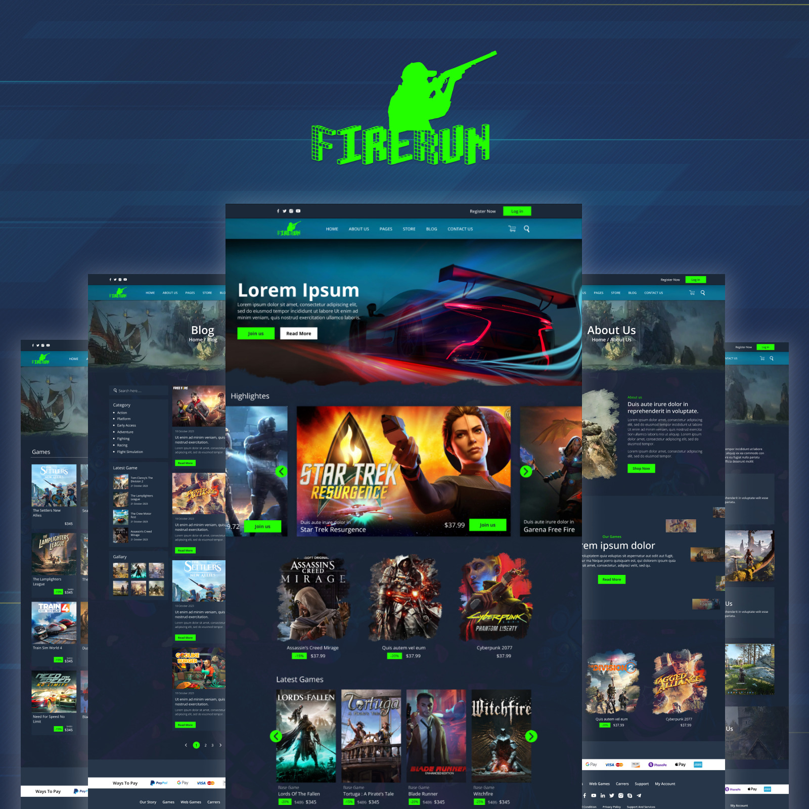 FireFun HTML Gaming Website Templates - TemplateMonster