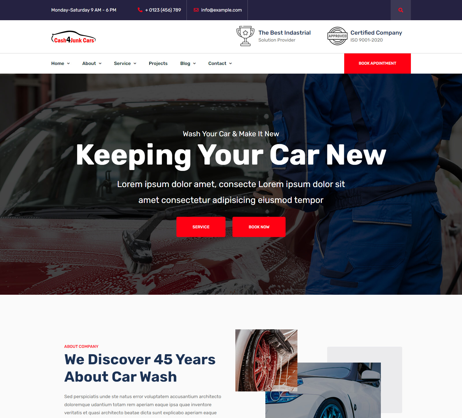 Cash4Junk – Car Wash HTML Template #198891 - TemplateMonster