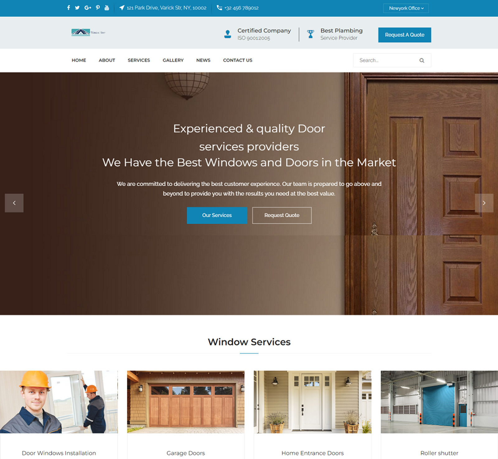 Window Door Services HTML Templates #278435 - TemplateMonster