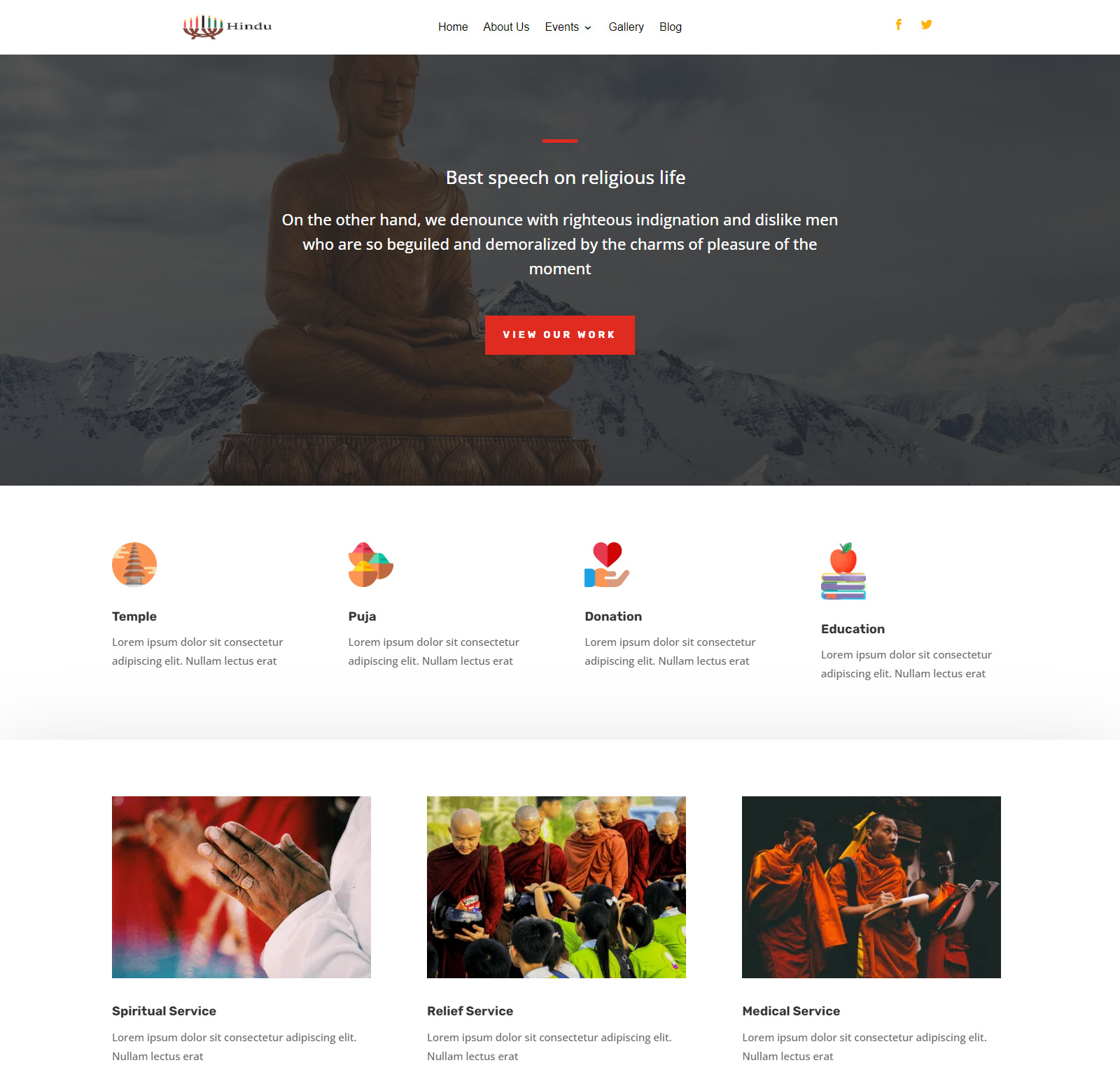 Hindu Religious Church Temple Wordpress Theme