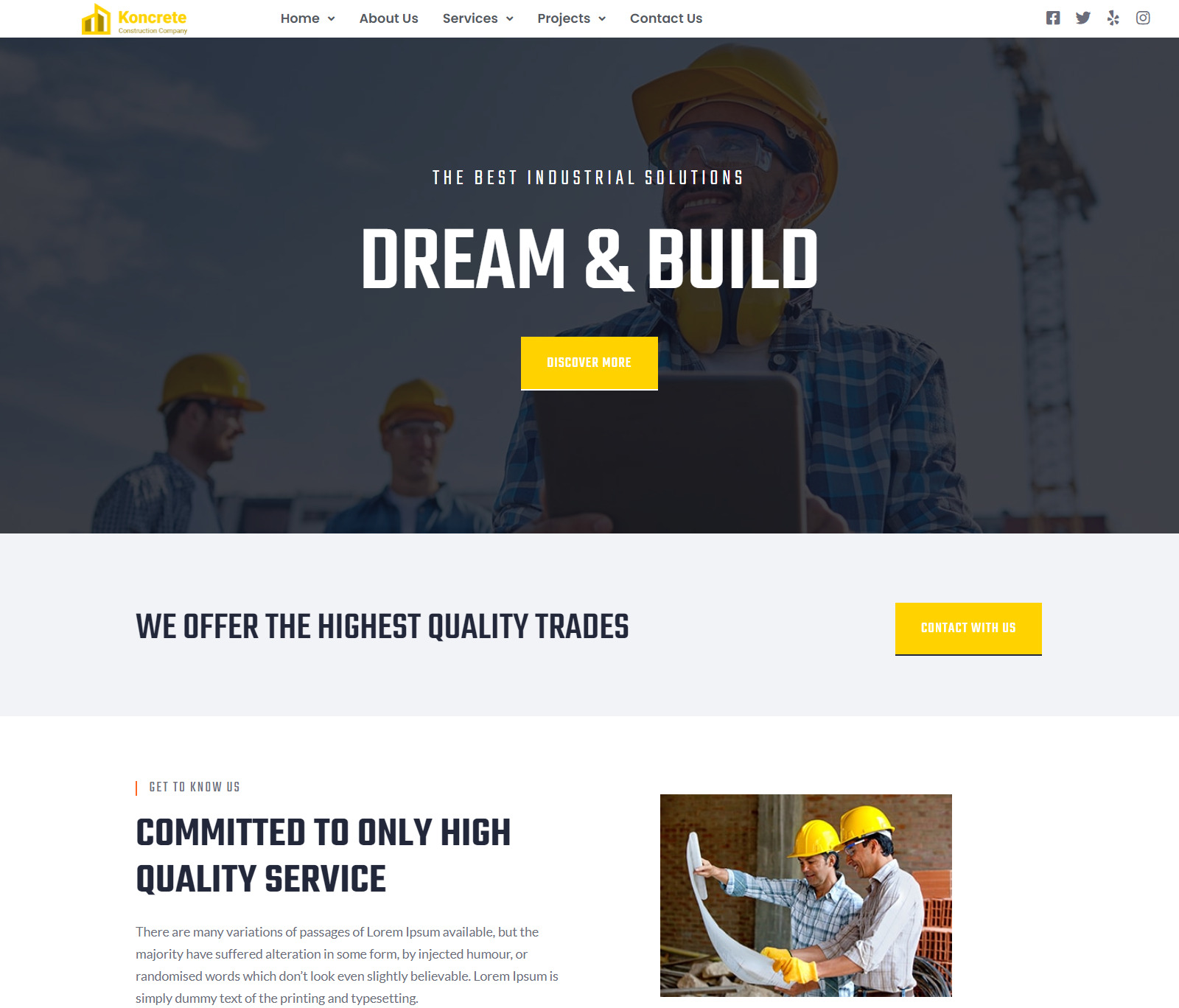 Koncrete - Construction & Building Elementor Template Kit