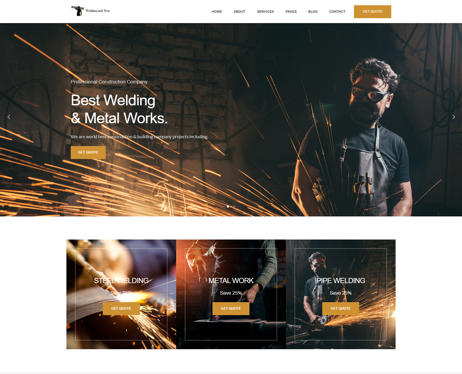 Welding and Iron HTML Template #317632 - TemplateMonster