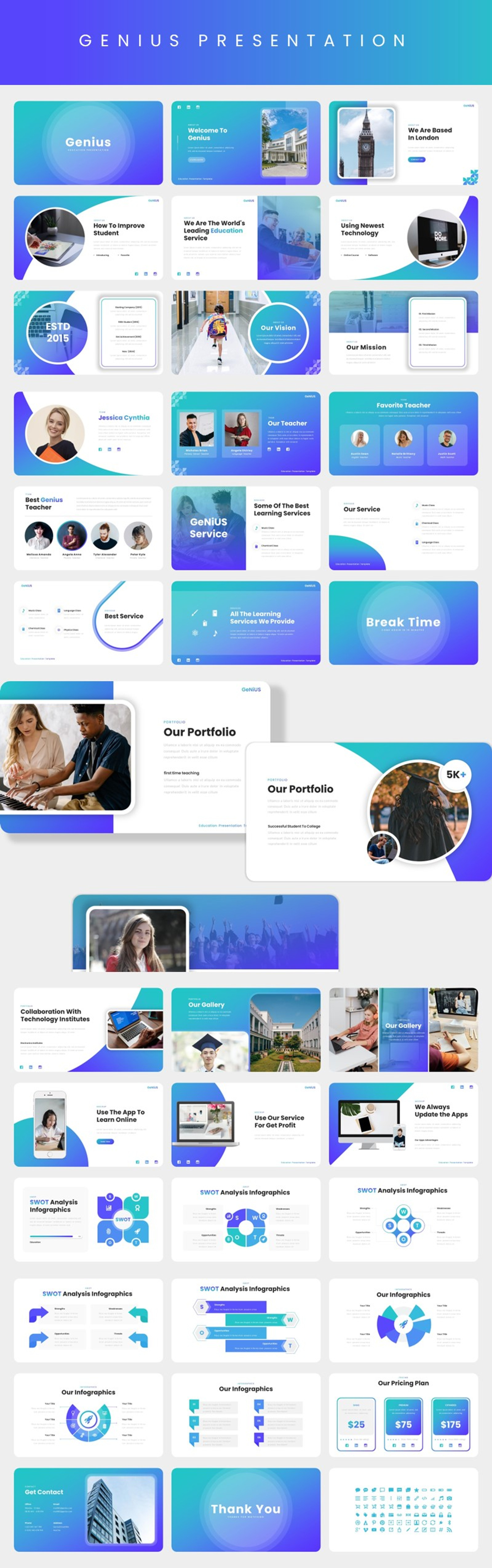 Genius - Education Presentation Google Slides Template