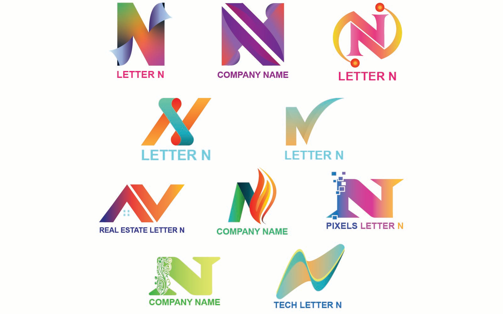 Letter N Logo Template For All Companies And Brands
