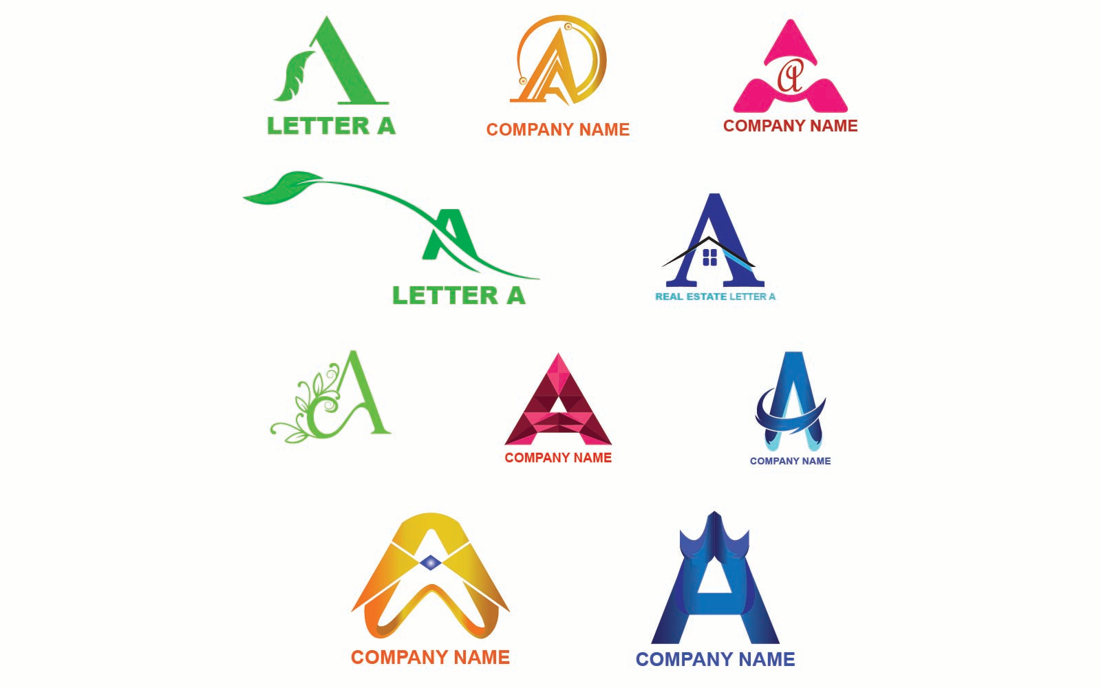 Letter A Logo Template For All Companies And Brands