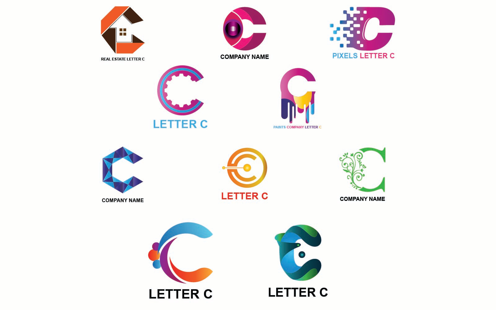 Letter C Logo Template For All Companies And Brands