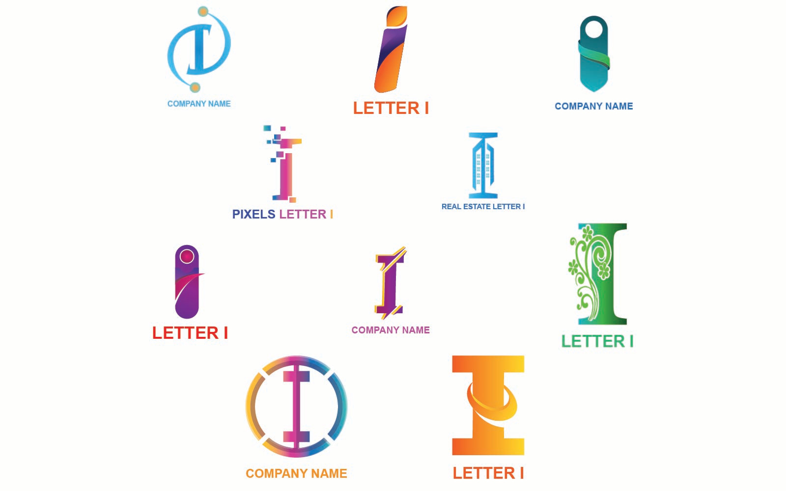 Letter I Logo Template For All Companies And Brands