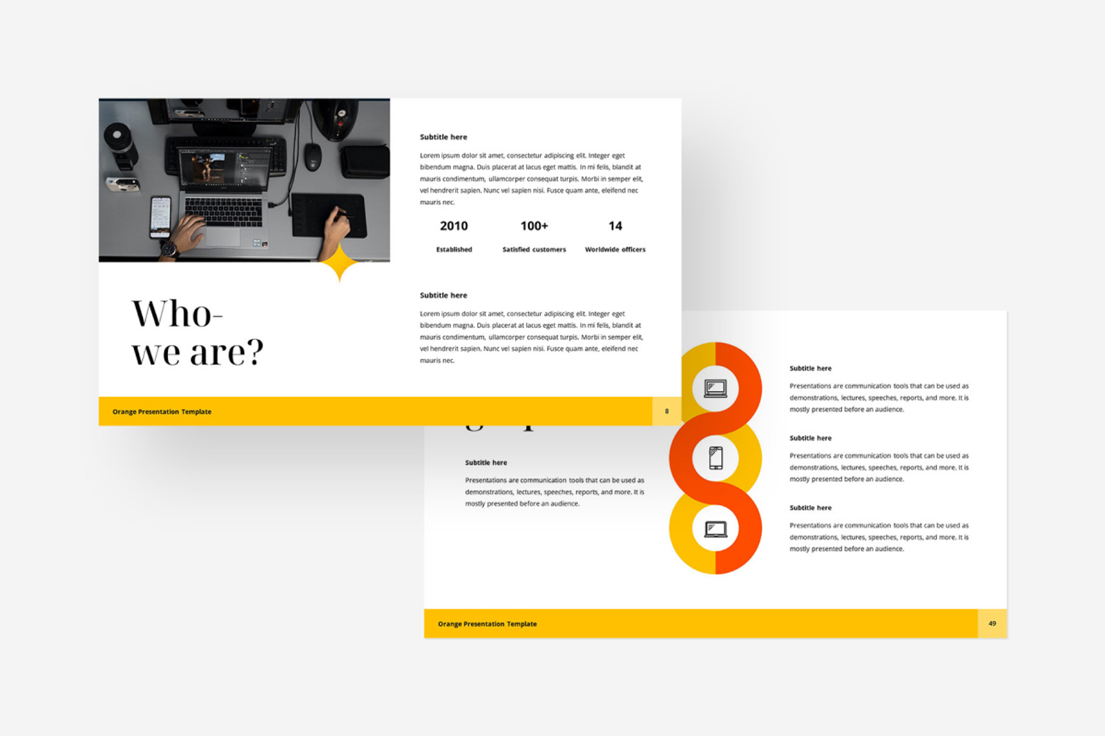 Orange Google Slides Presentation Template - TemplateMonster