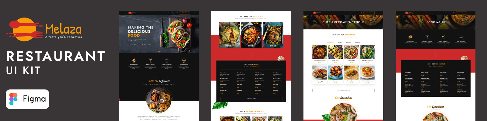 Melaza – Daylight Dinner Restaurant & Cafe Figma UI Kit