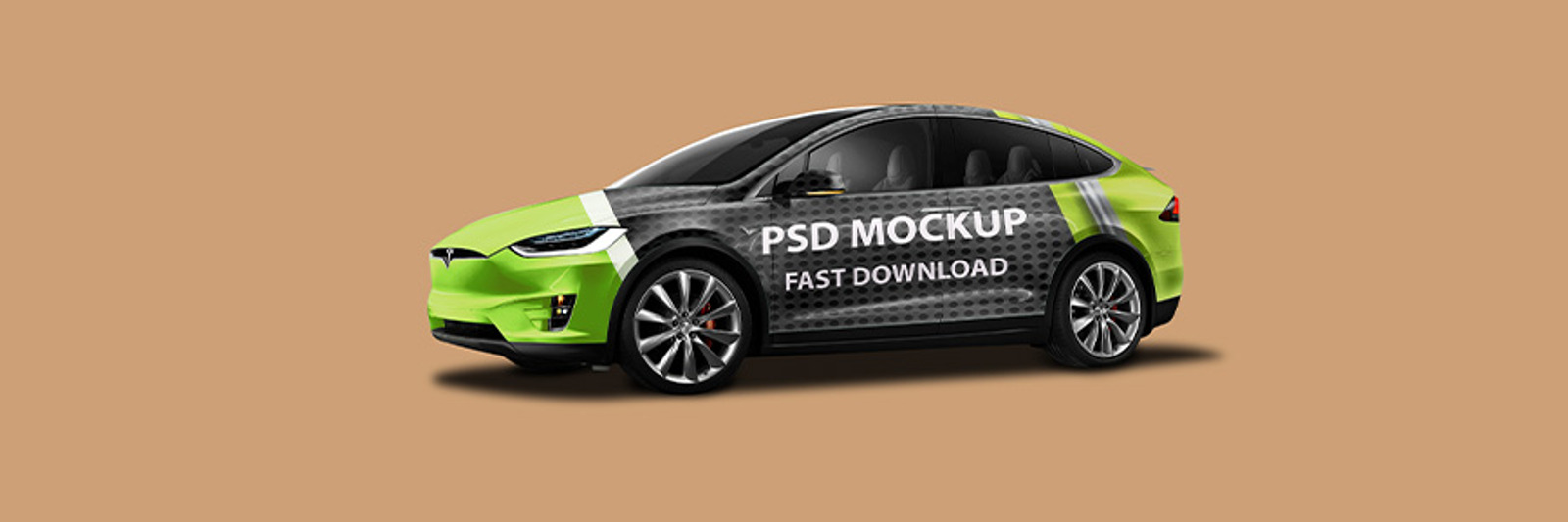 Tesla Car Branding PSD Mockup Template - TemplateMonster