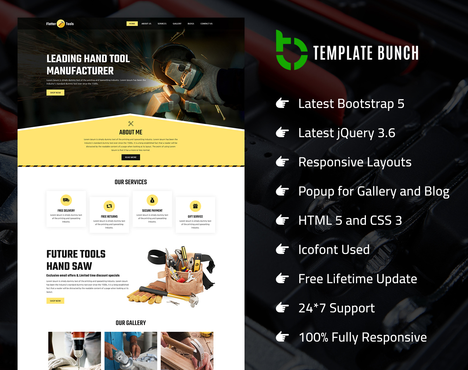Flatter Tools - Tools Shop HTML5 Website Template