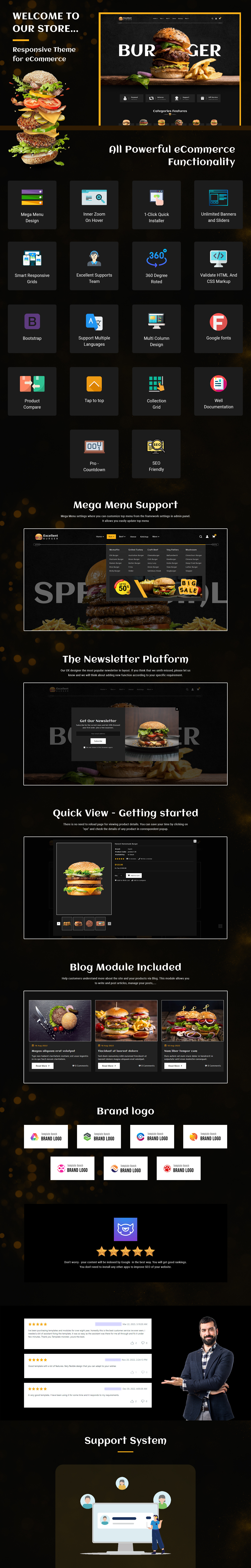 Excellent Burger - Responsive OpenCart Theme for eCommerce