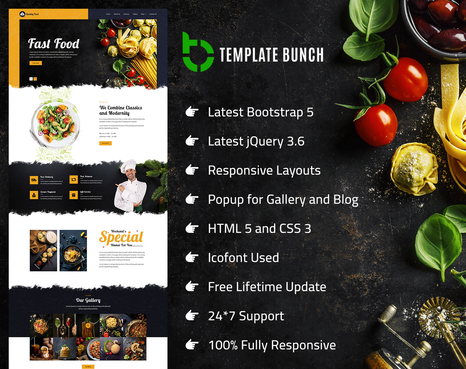 Quality Food - Food Shop HTML5 Website Template