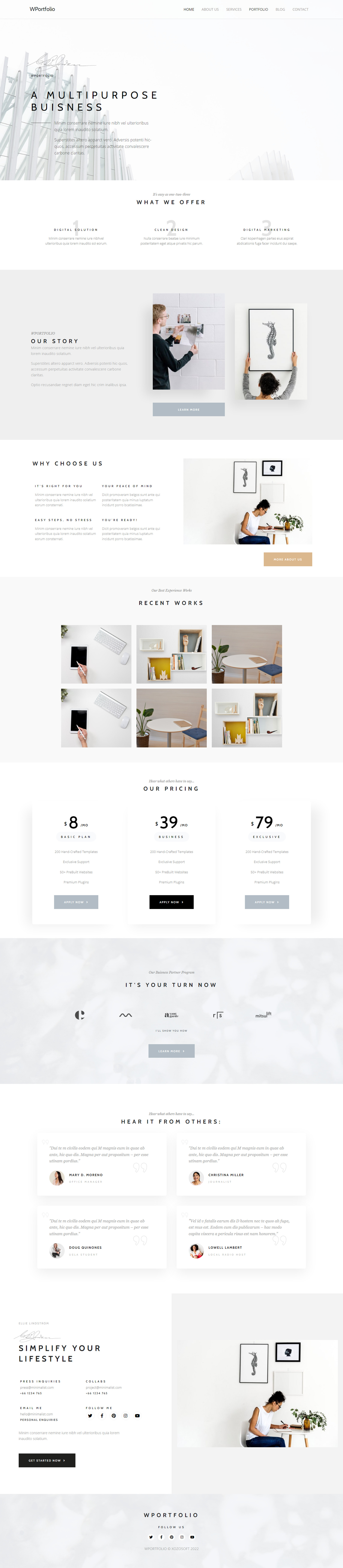 WPortfolio - Minimalist Multipurpose WordPress Theme