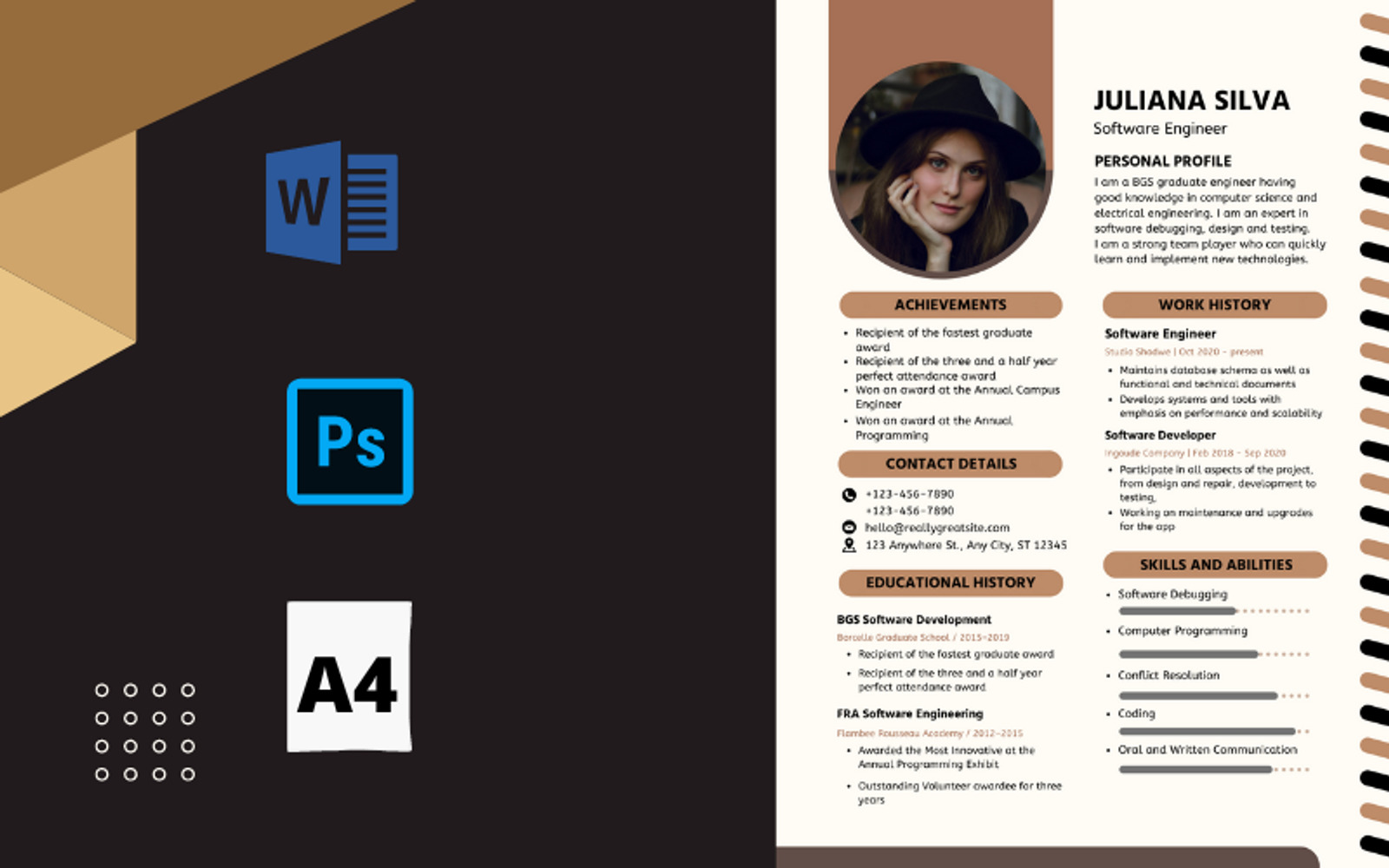 Plantilla de Currículum Vitae de Julia Silva - Ingeniera de Software
