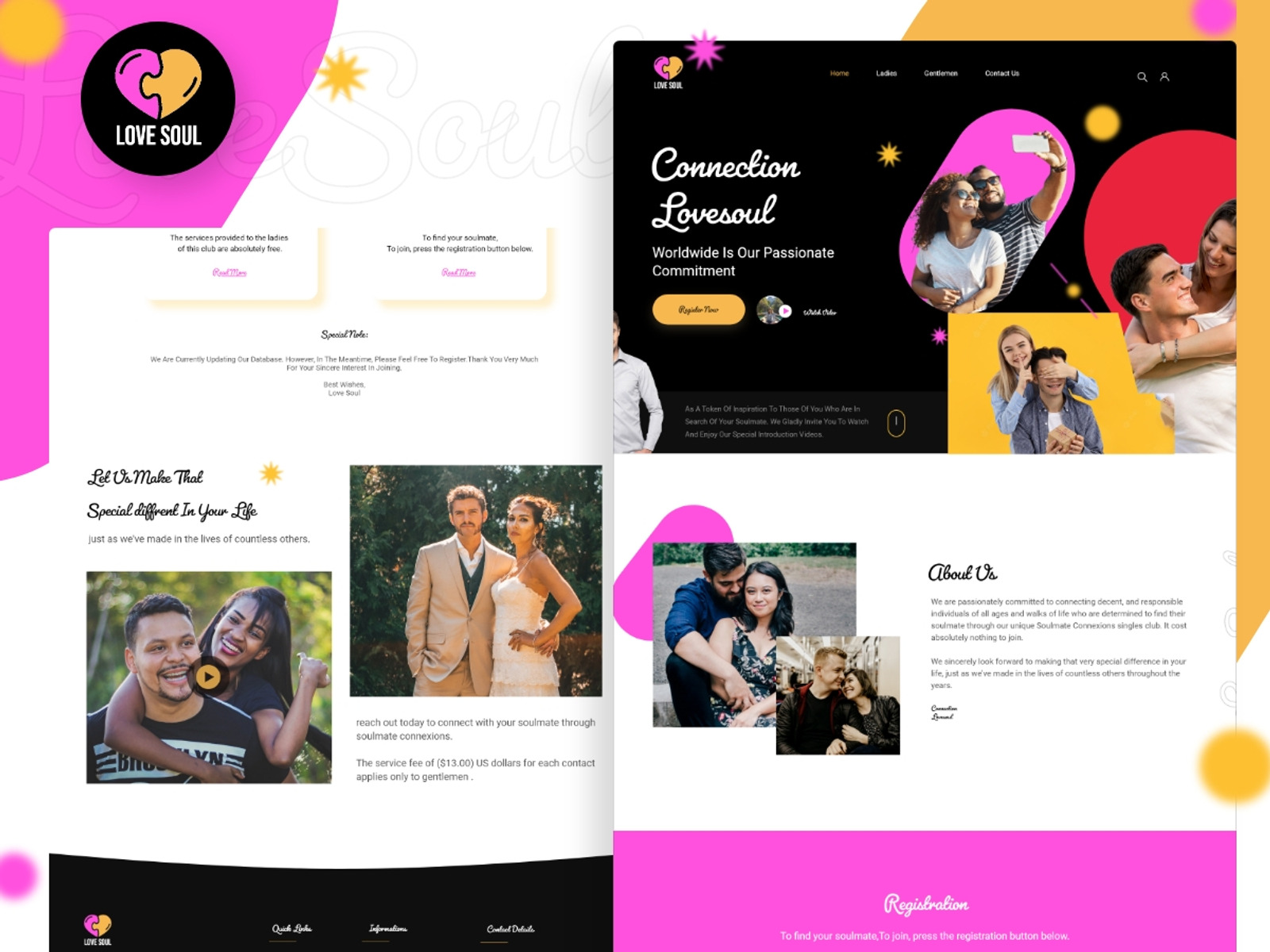 Love Soul Template - UI Adobe XD #322678 - TemplateMonster