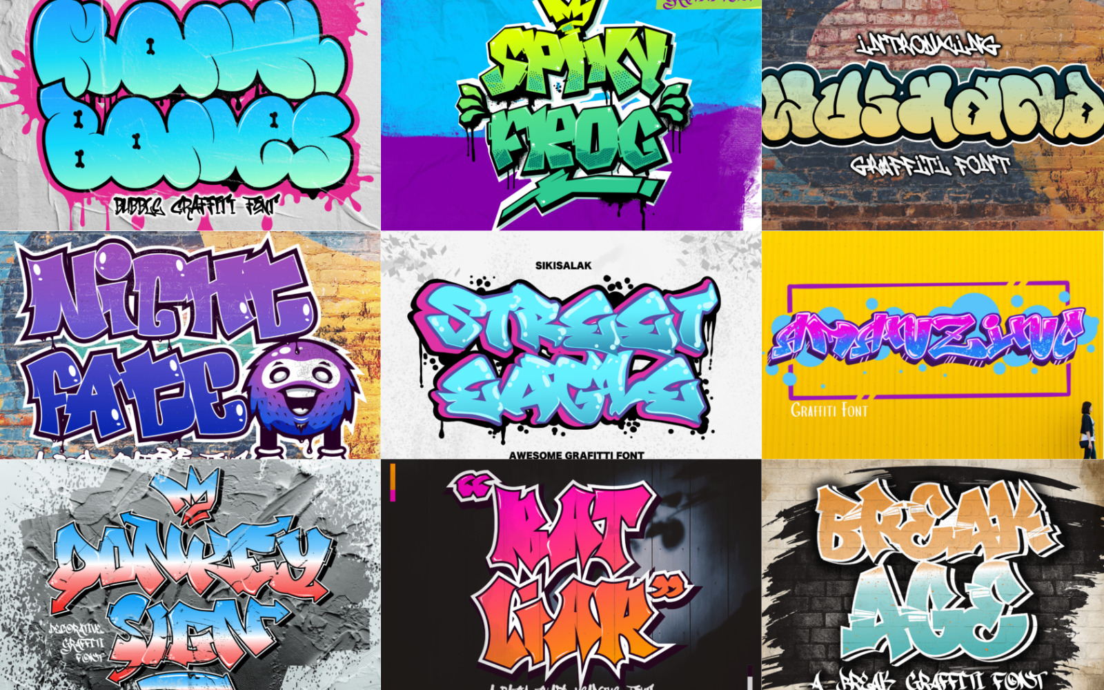 Bubble & Monoline Graffiti Font Bundle - TemplateMonster