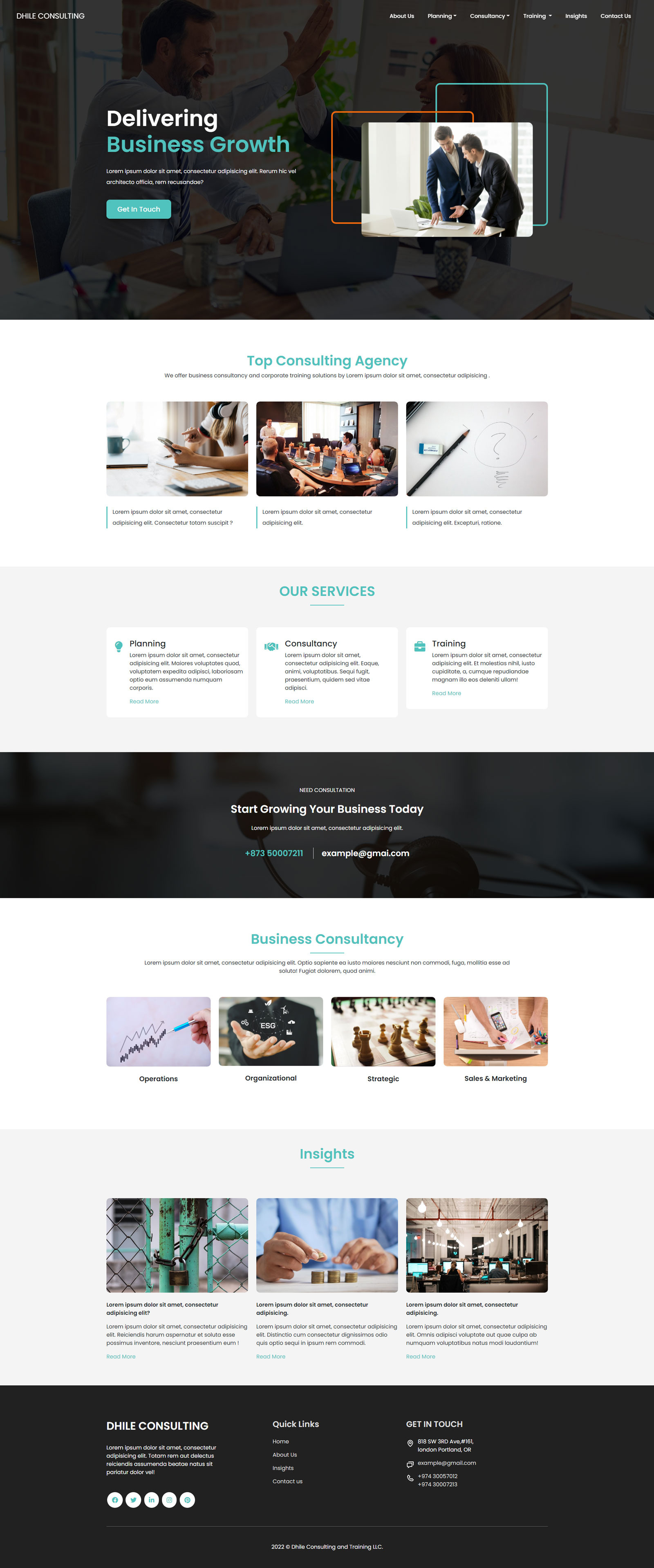 Dhile | Consulting & Training Website Template