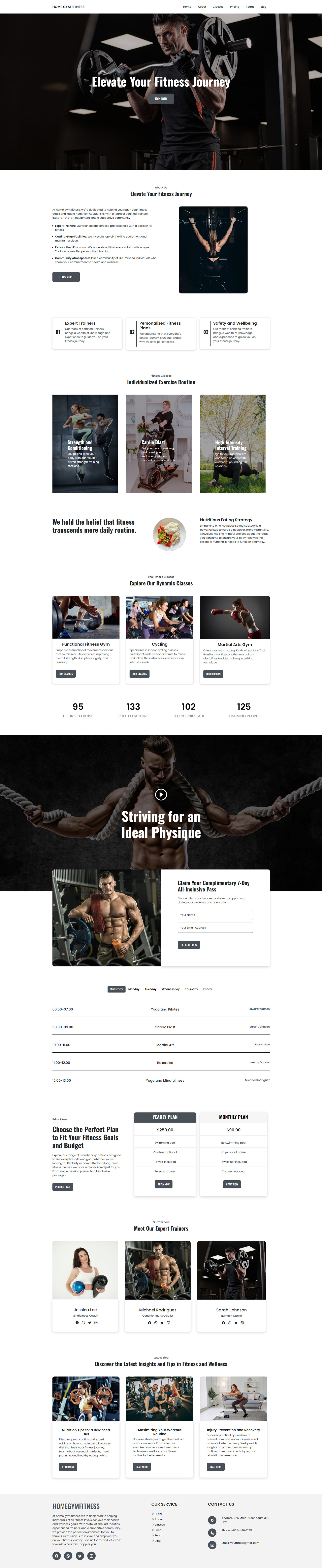 Home Gym Fitness Landing Page Template - TemplateMonster