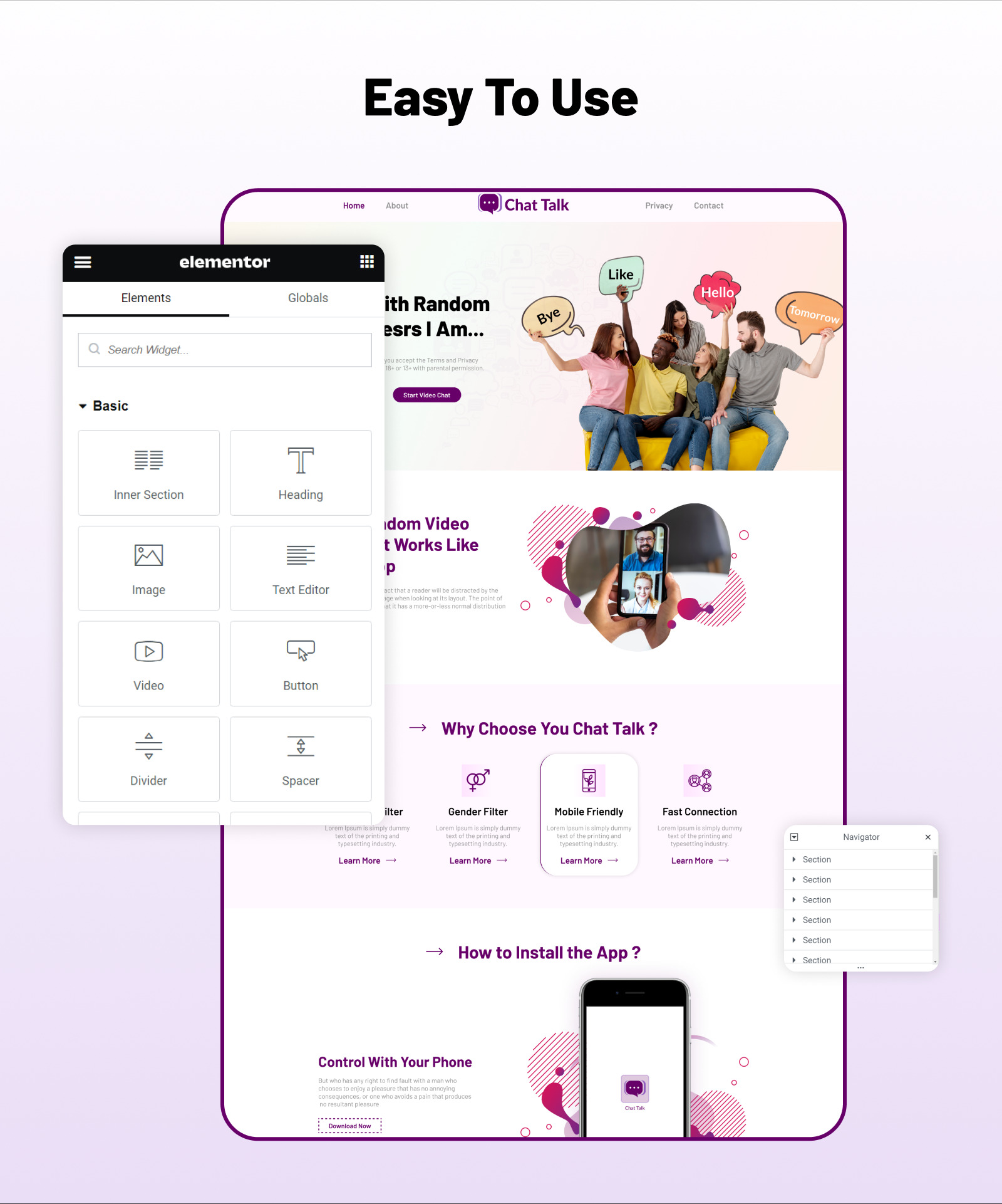 Chat Application Landing Page #387638 - TemplateMonster