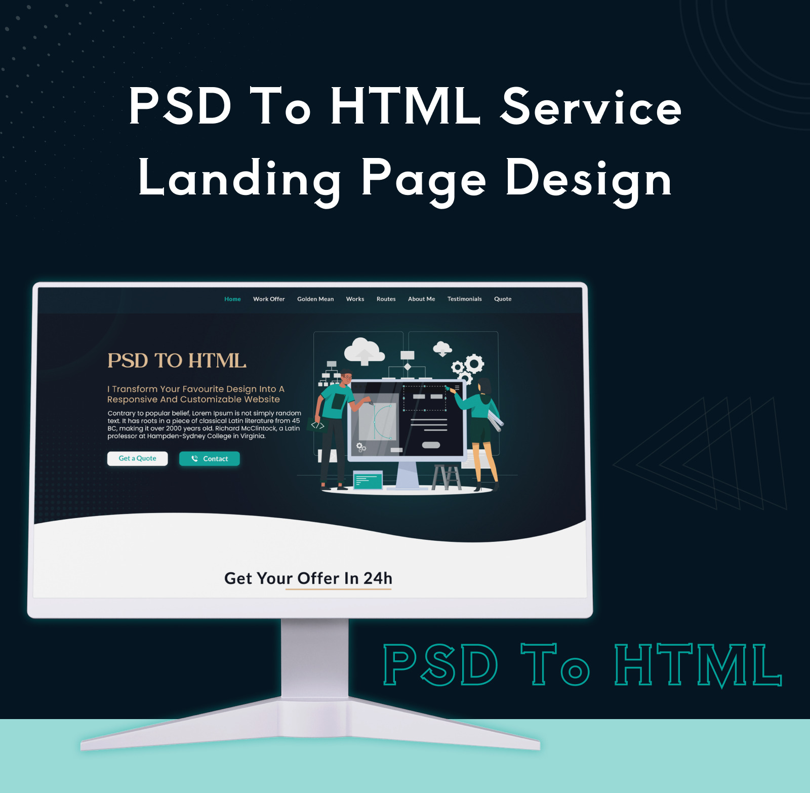 PSD To HTML - Service Landing Page PSD Template