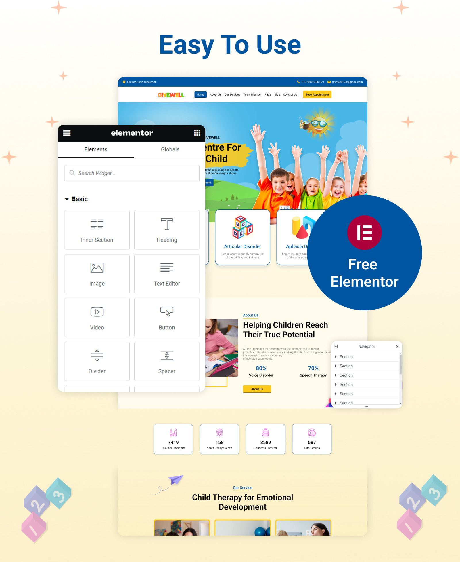 Give Well - Child Therapy Elementor Kit - TemplateMonster
