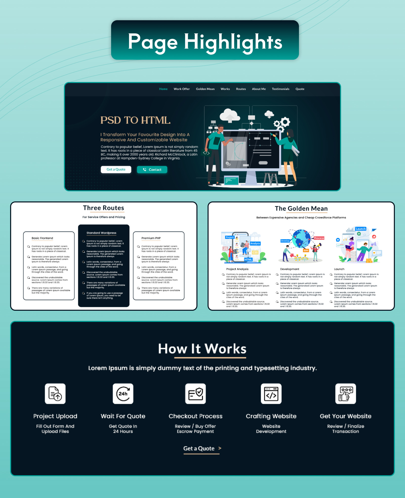 PSD To HTML - Service Landing Page PSD Template