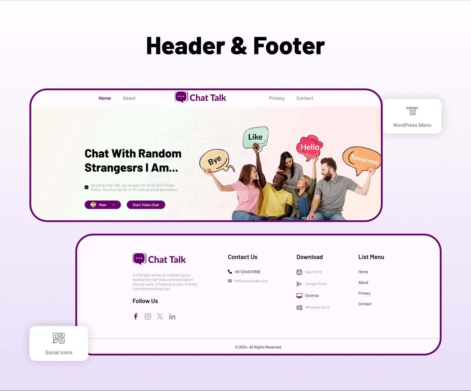 Chat Application Landing Page #387638 - TemplateMonster