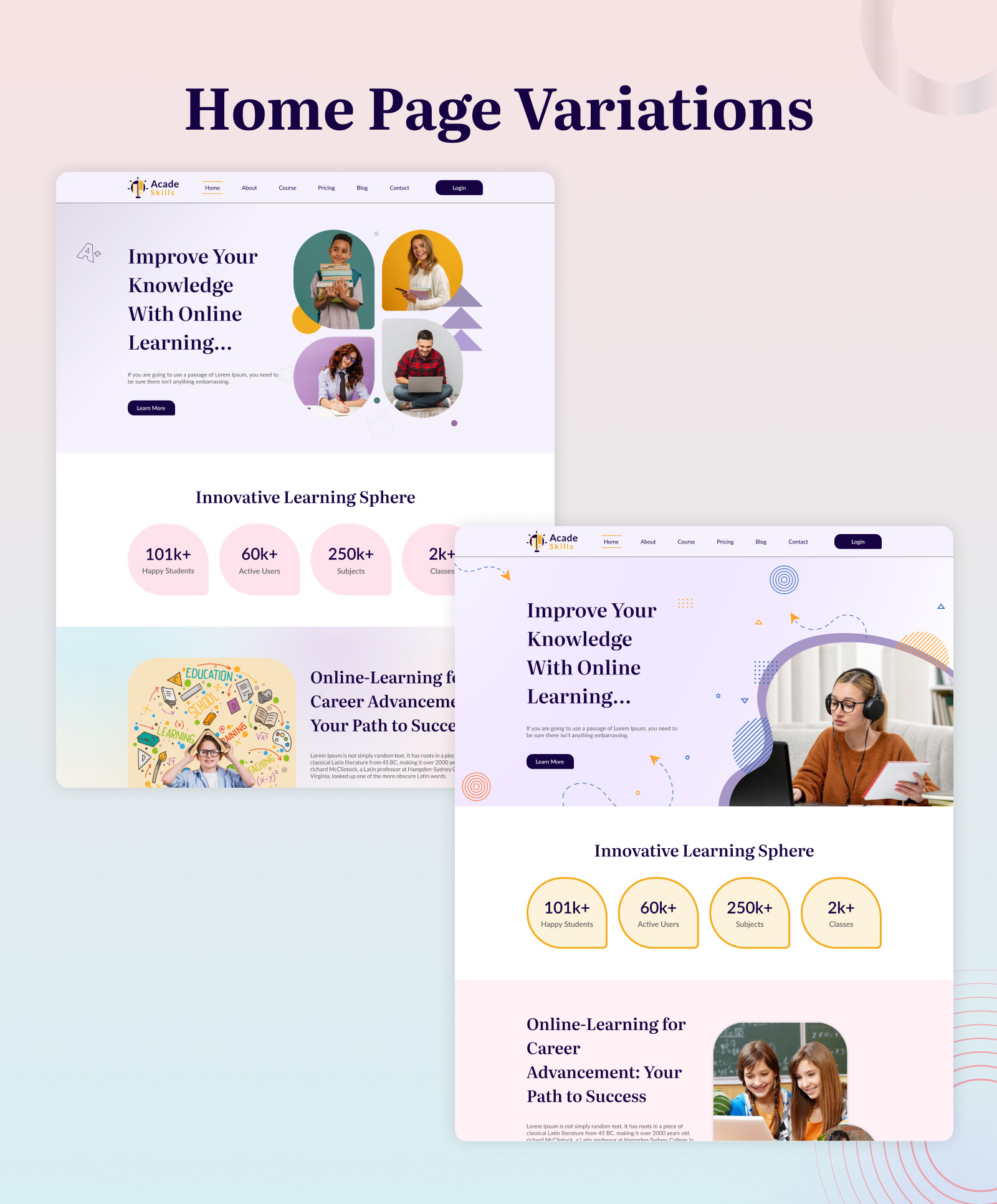 Acade Skills - Online Learning Platform Website Figma Kit