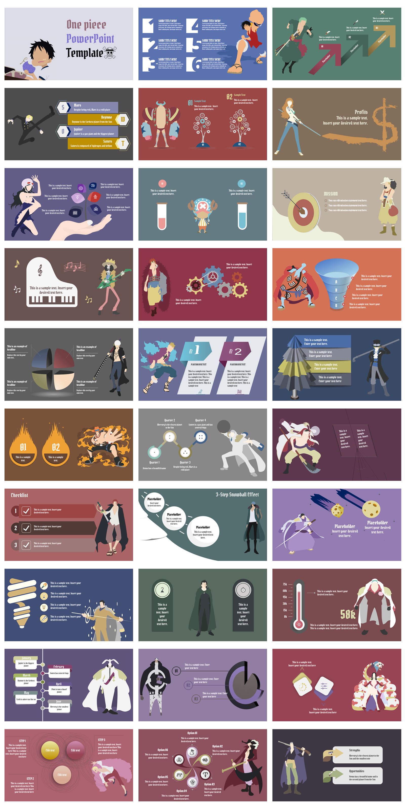 One Piece Anime PowerPoint Template #325001 - TemplateMonster