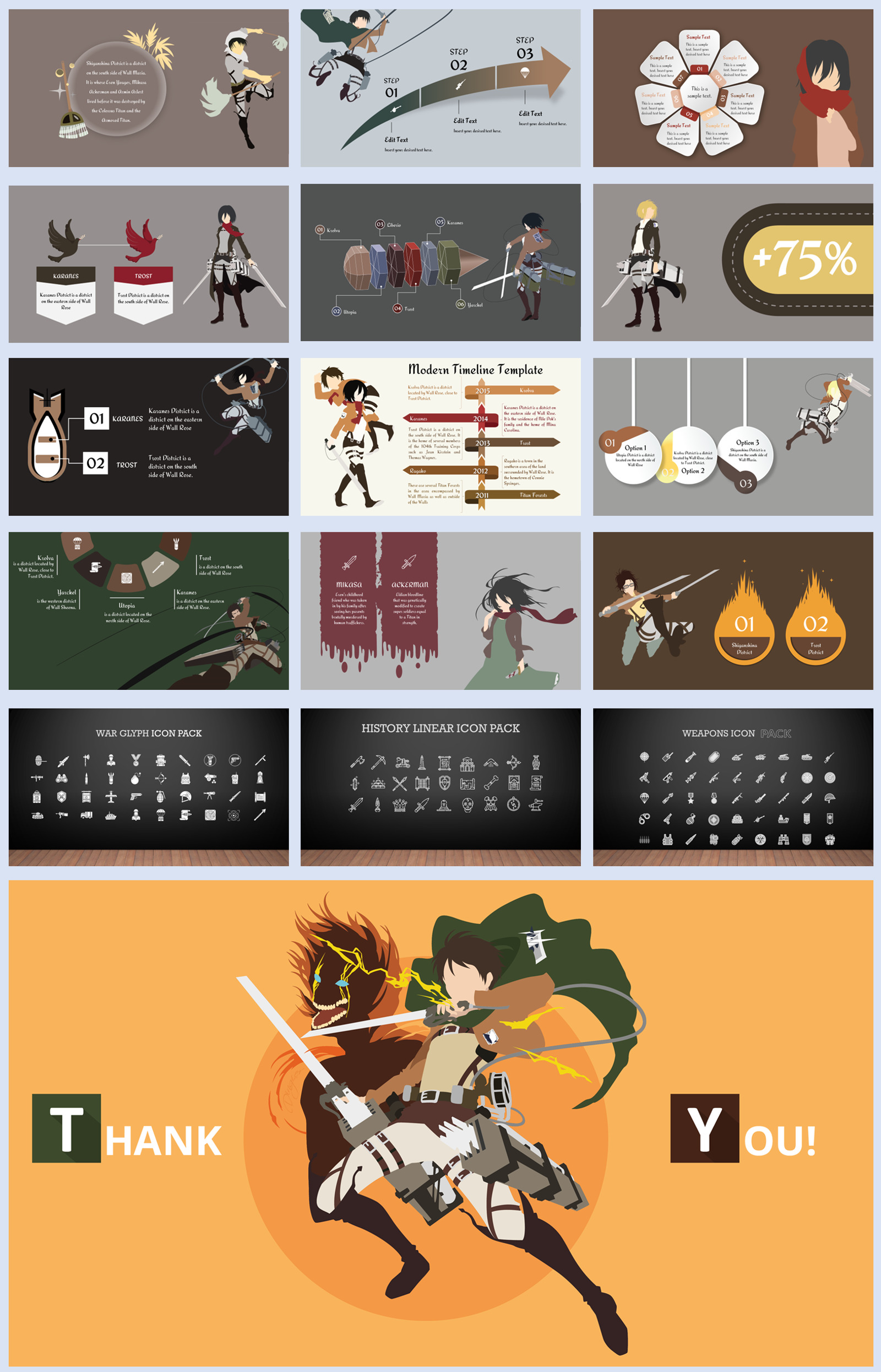 Attack On Titan Anime PowerPoint Template - TemplateMonster