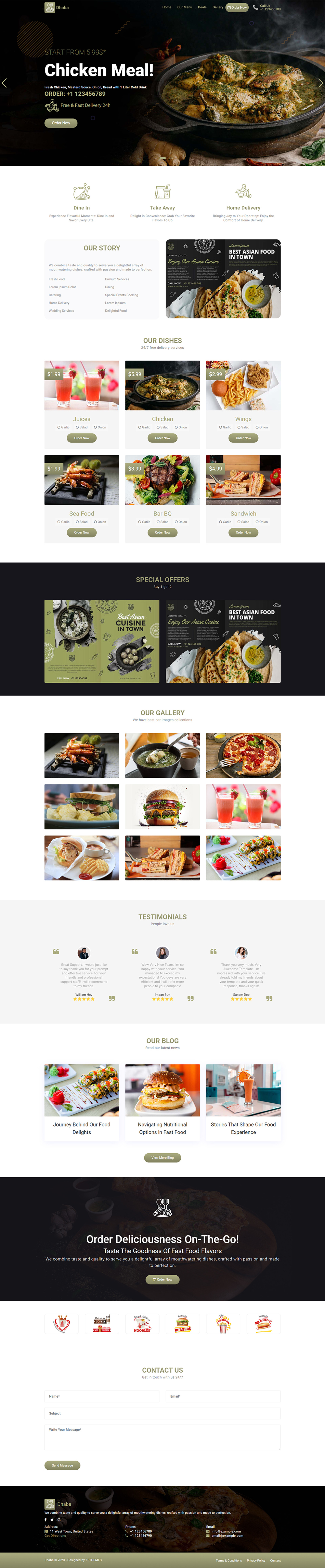 Dhaba - Food Delivery, Hotels & Restaurants HTML5 Template