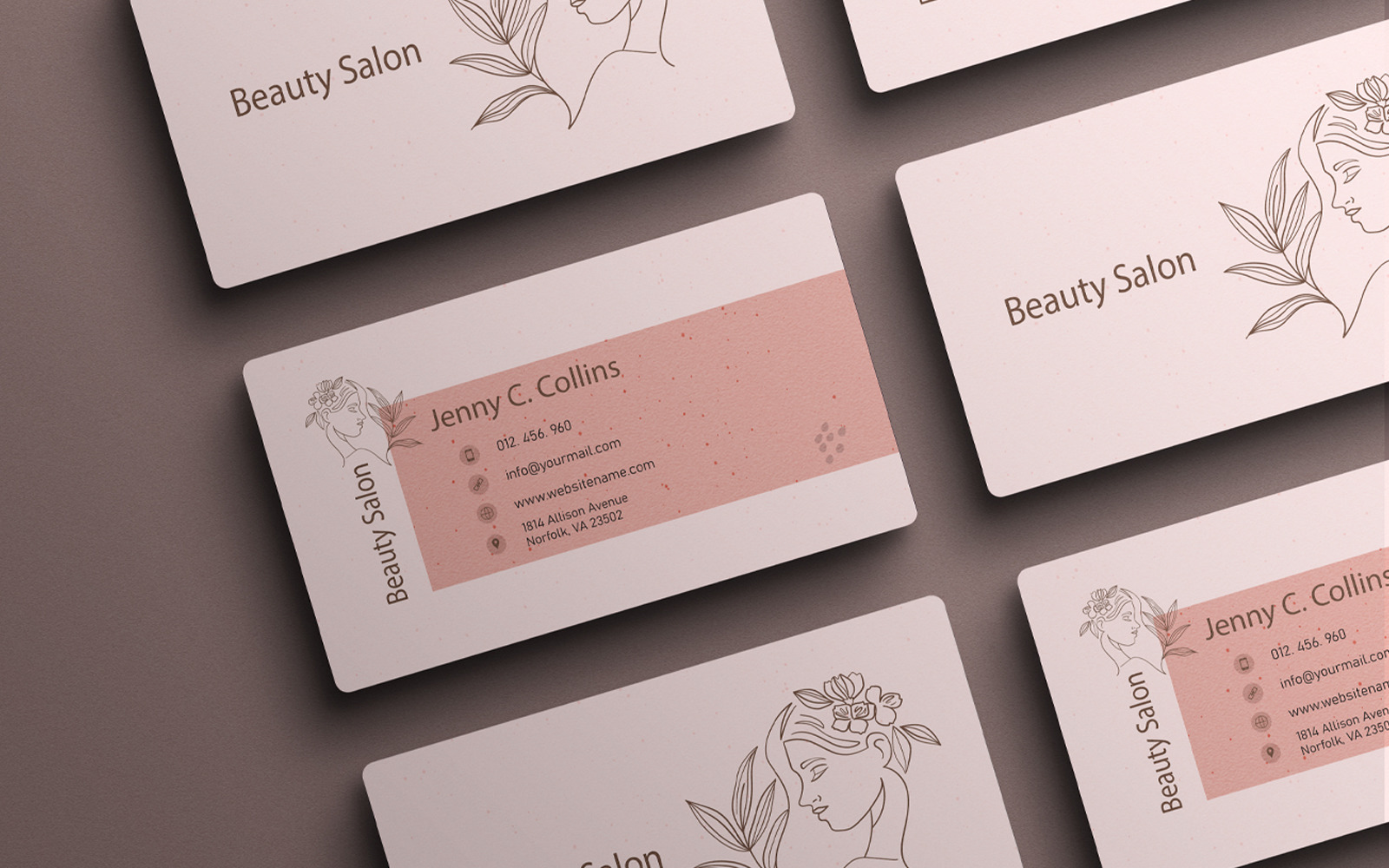 Beauty Salon Business Card Design Template - TemplateMonster