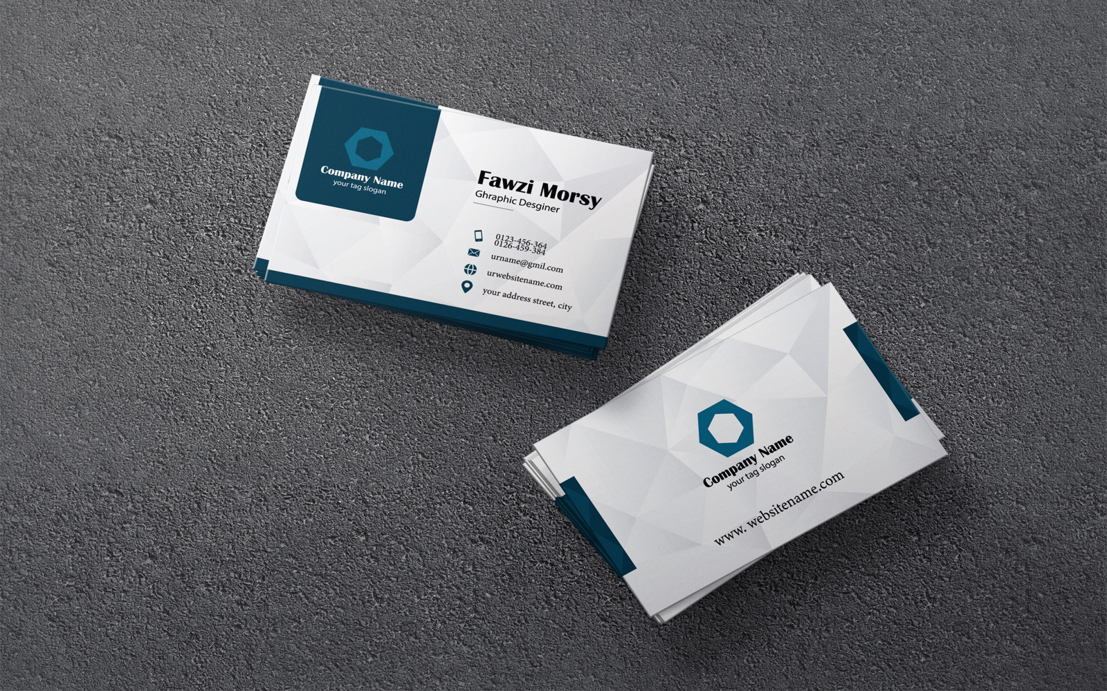 Blue Business card Design Template and ready for print