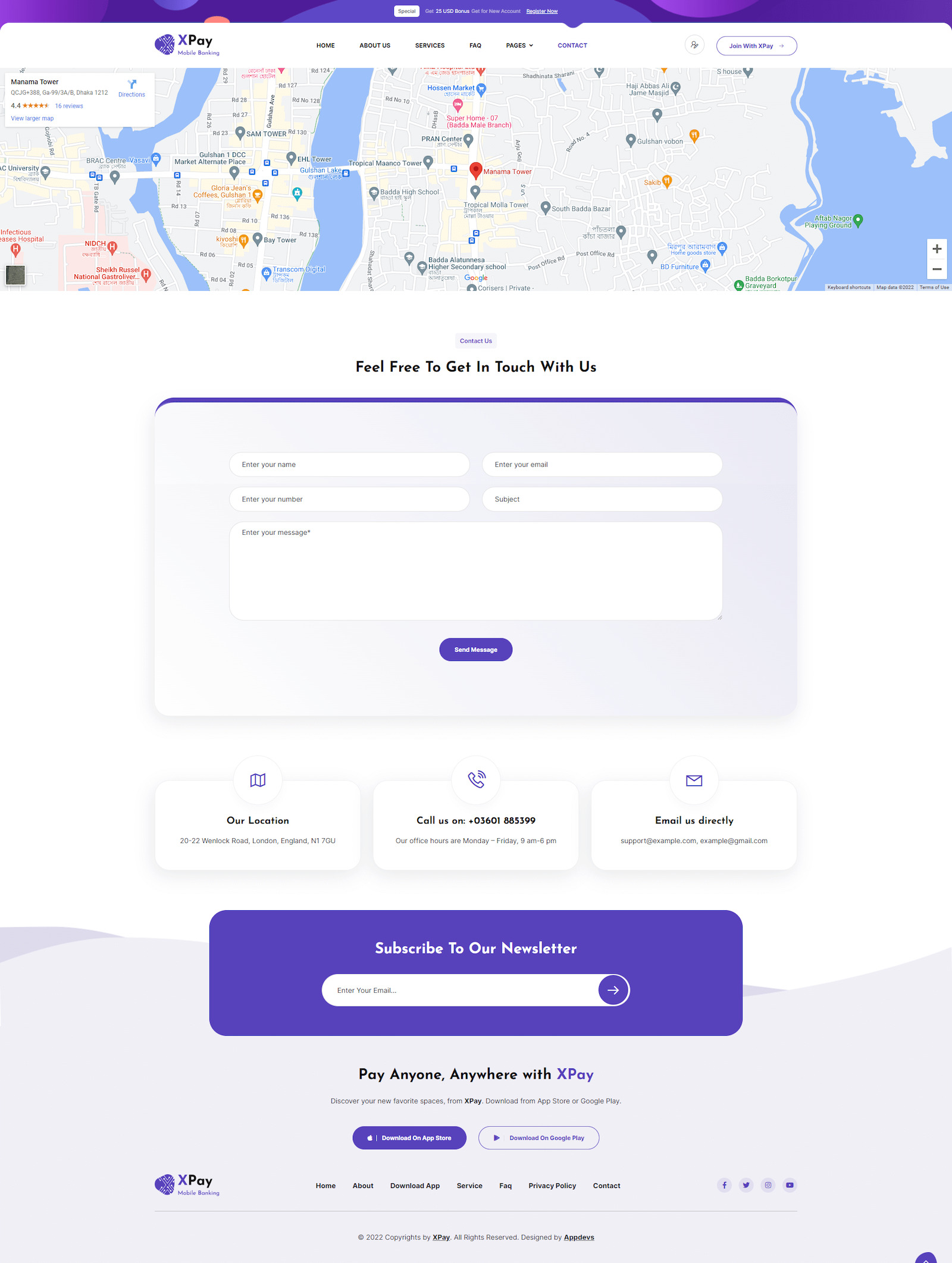 XPay - Mobile Banking E Wallet Platform HTML Template